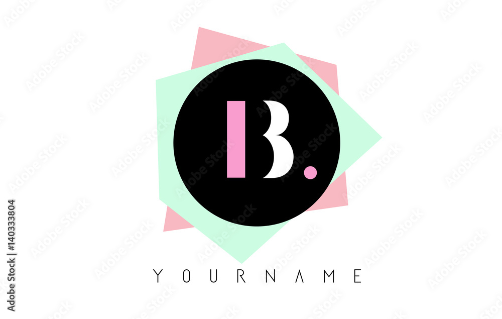 B Geometric Shapes Logo Design with Pastel Colors. Stock Vector | Adobe ...