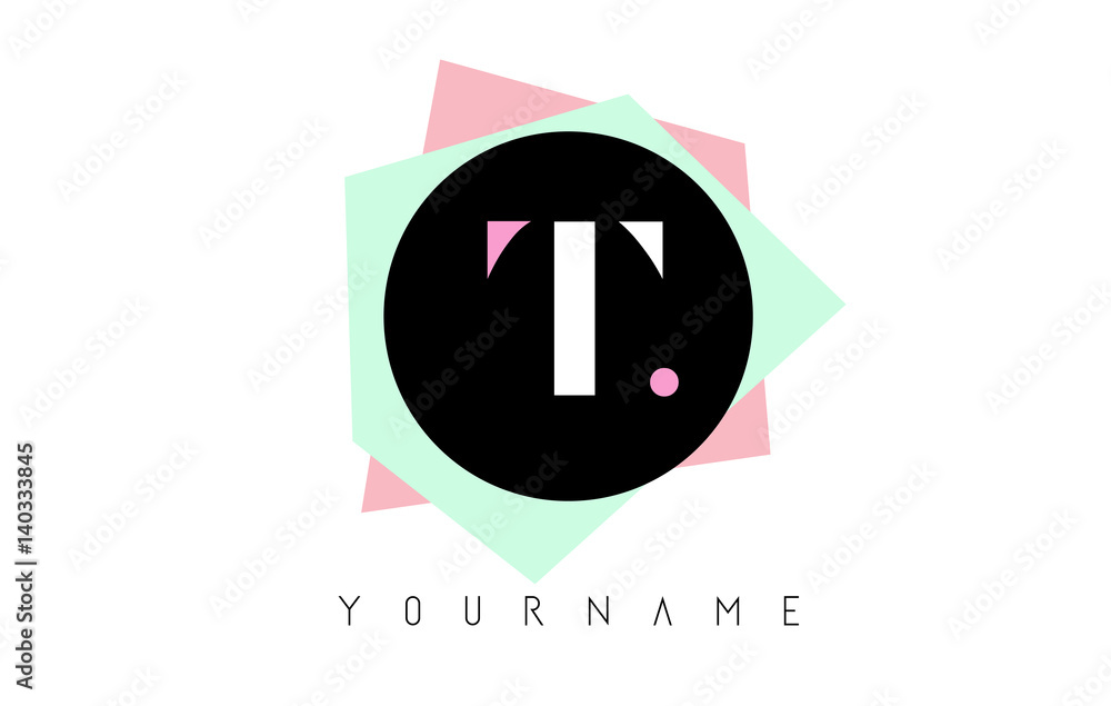 T Geometric Shapes Logo Design with Pastel Colors. Stock Vector | Adobe ...