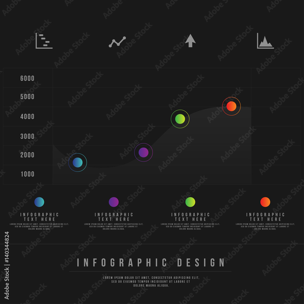 Fototapeta mapa świata dla dzieci Minimal Style Vector infographic template. Business concept ...