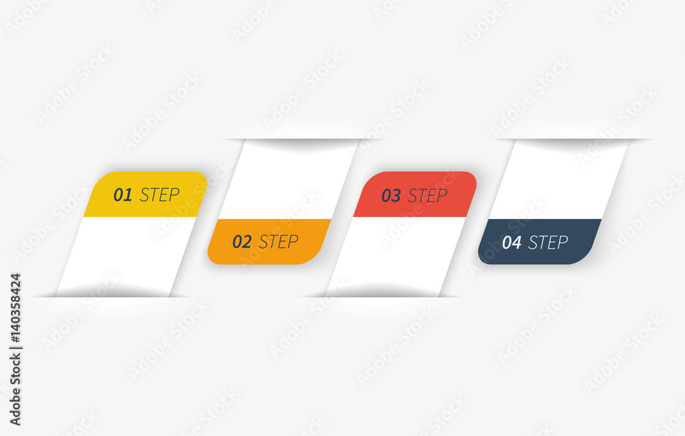 Step by step vector infographics element. 4 Steps to Success Stock ...