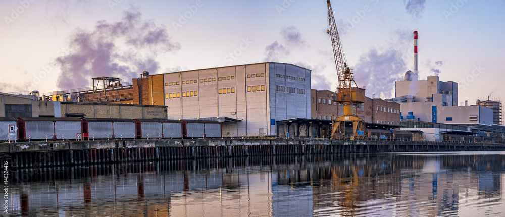 modern paper factory in Germany with its own port, oriented to the ...