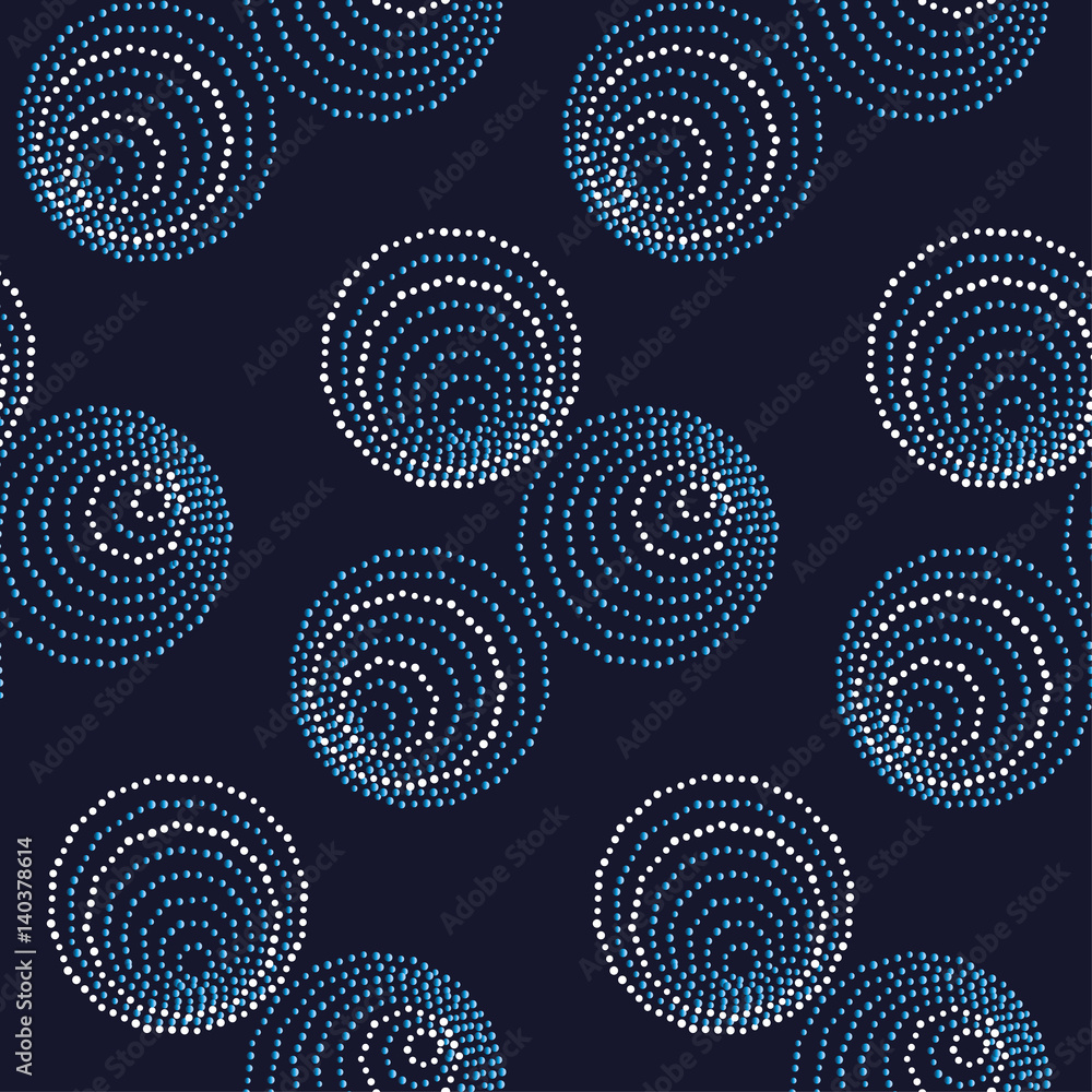 luxury abstract circle and ring seamless pattern in polka dot style ...