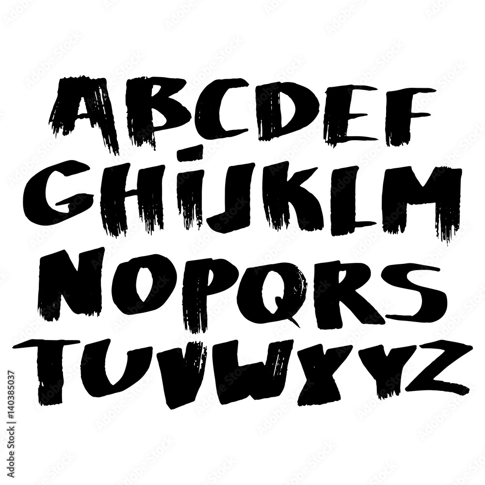 Graphic Font for your design. Hand drawn calligraphy lettering alphabet ...