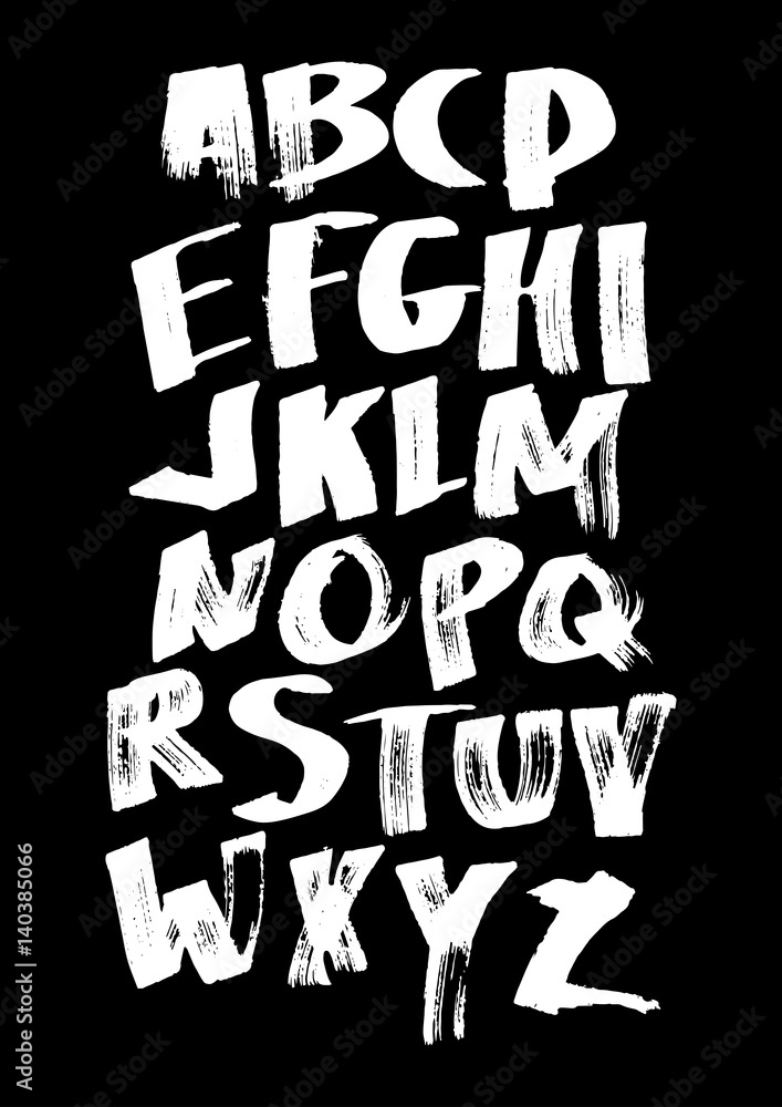 Graphic Font for your design. Hand drawn calligraphy lettering alphabet ...