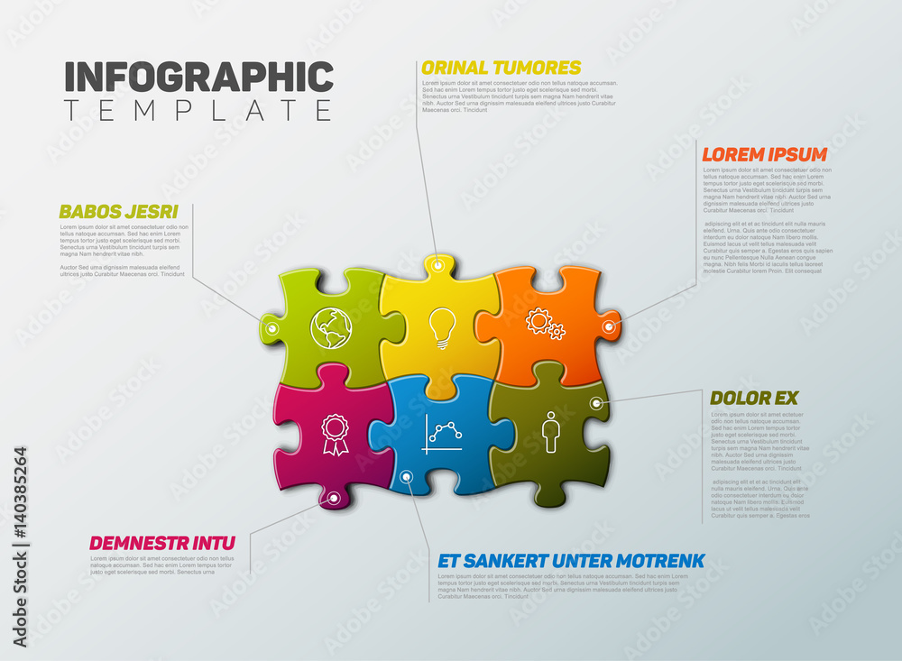 Vector Puzzle Infographic report template Stock Vector | Adobe Stock