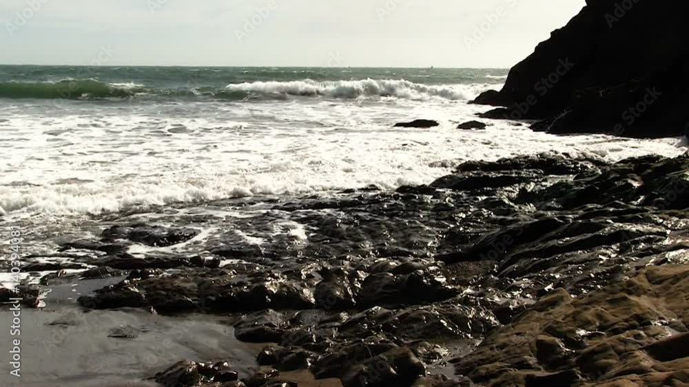 Ocean Waves With Mud And Sand Beach Marin California Stock Video ...