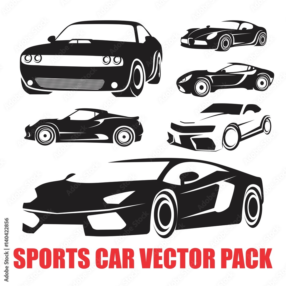 CAR LINE SILHOUETTE VECTOR PACK Stock Vector | Adobe Stock