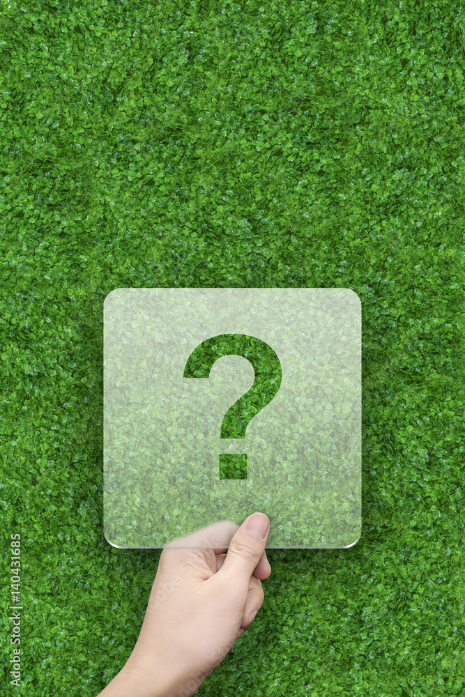 Question mark message box with green grass background ภาพถ่ายสต็อก ...