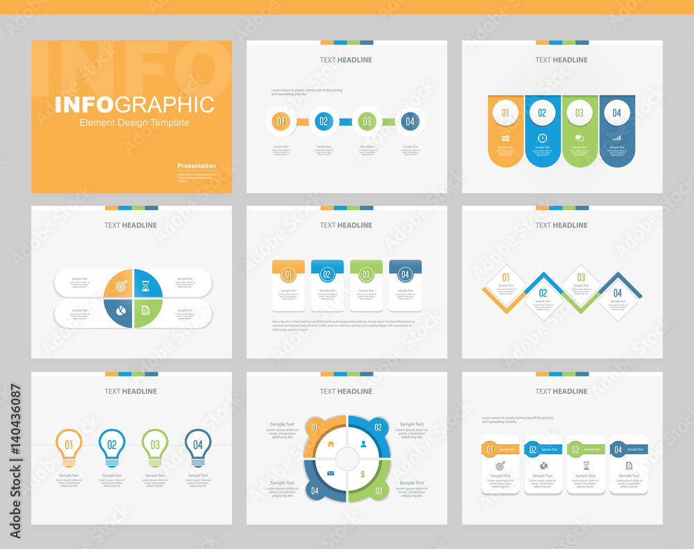 flat vector set infographics element design template. for business ...