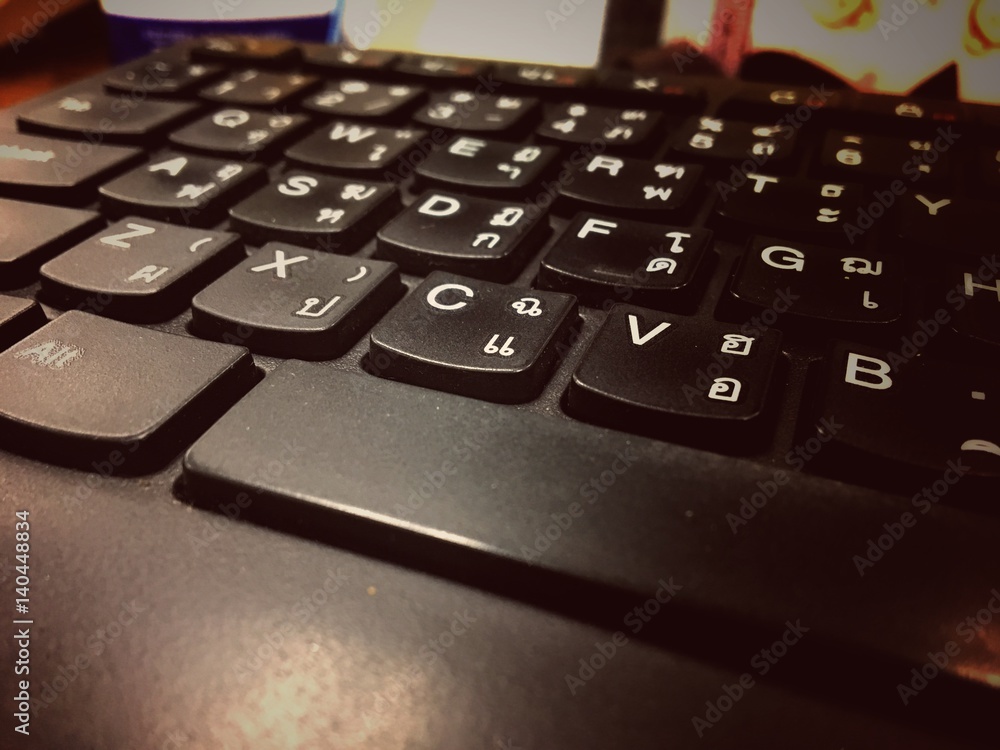 Computor notebook keyboard technology background Stock Photo | Adobe Stock