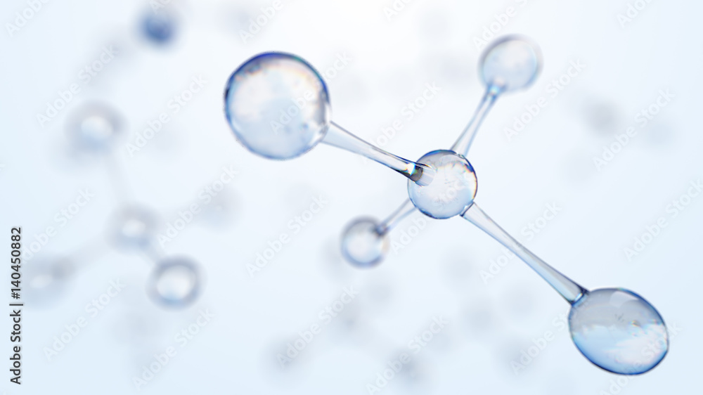 3d illustration of molecule model. Science background with molecules ...