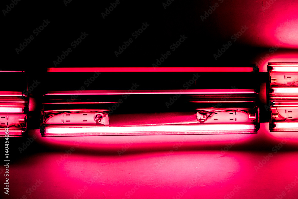 long lamp divided into sections with lights and gradient effect against ...