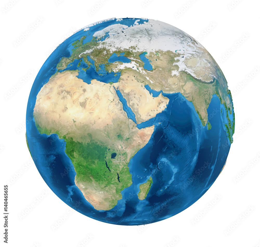 Earth Globe Europe View isolated on white background (Elements of this ...