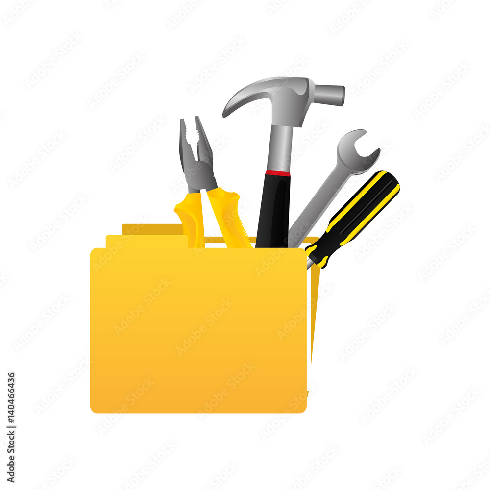 yellow file with tools icon, vector illustraction design Stock ...