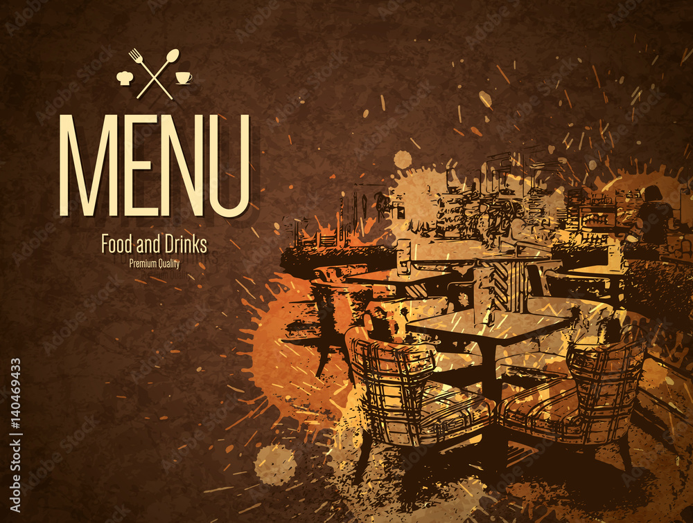 Restaurant menu design. Vector menu brochure template for cafe, coffee ...