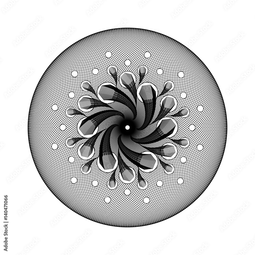Black And White Radial Designs