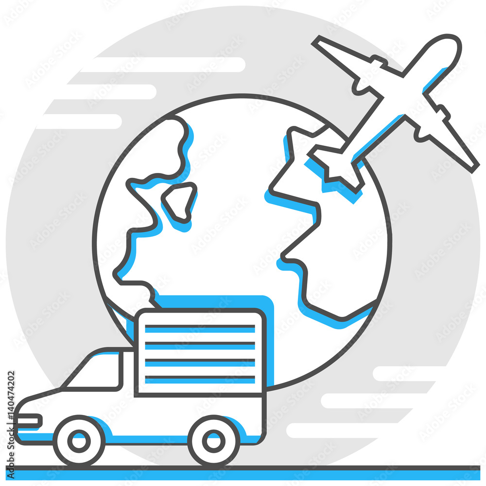 International Transportation - Infographic Icon Elements from Logistics ...