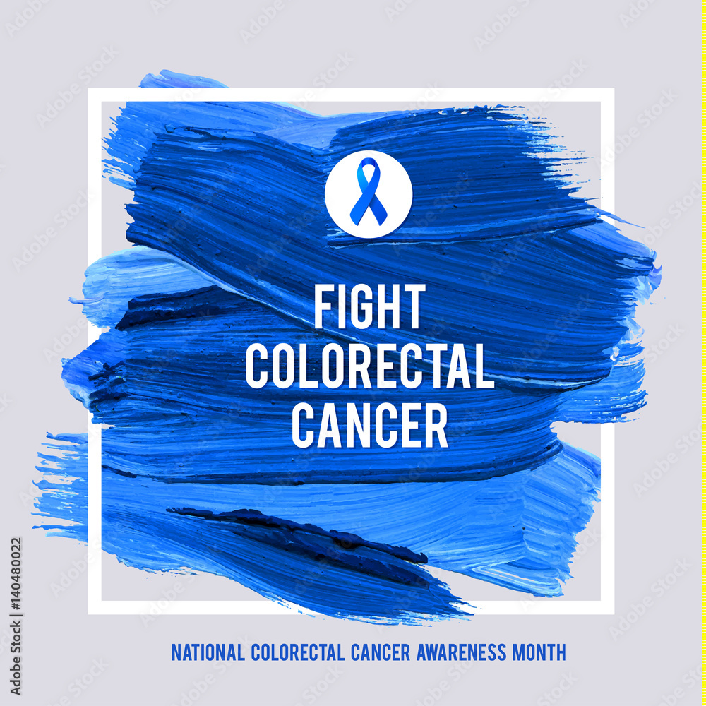 CLORECTAL Cancer Awareness Creative Grey and Blue Poster. Brush Stroke ...
