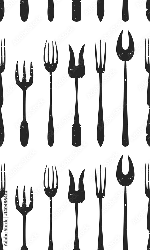 Seamless texture. Repeated pattern. Ornament with forks. Texture with ...