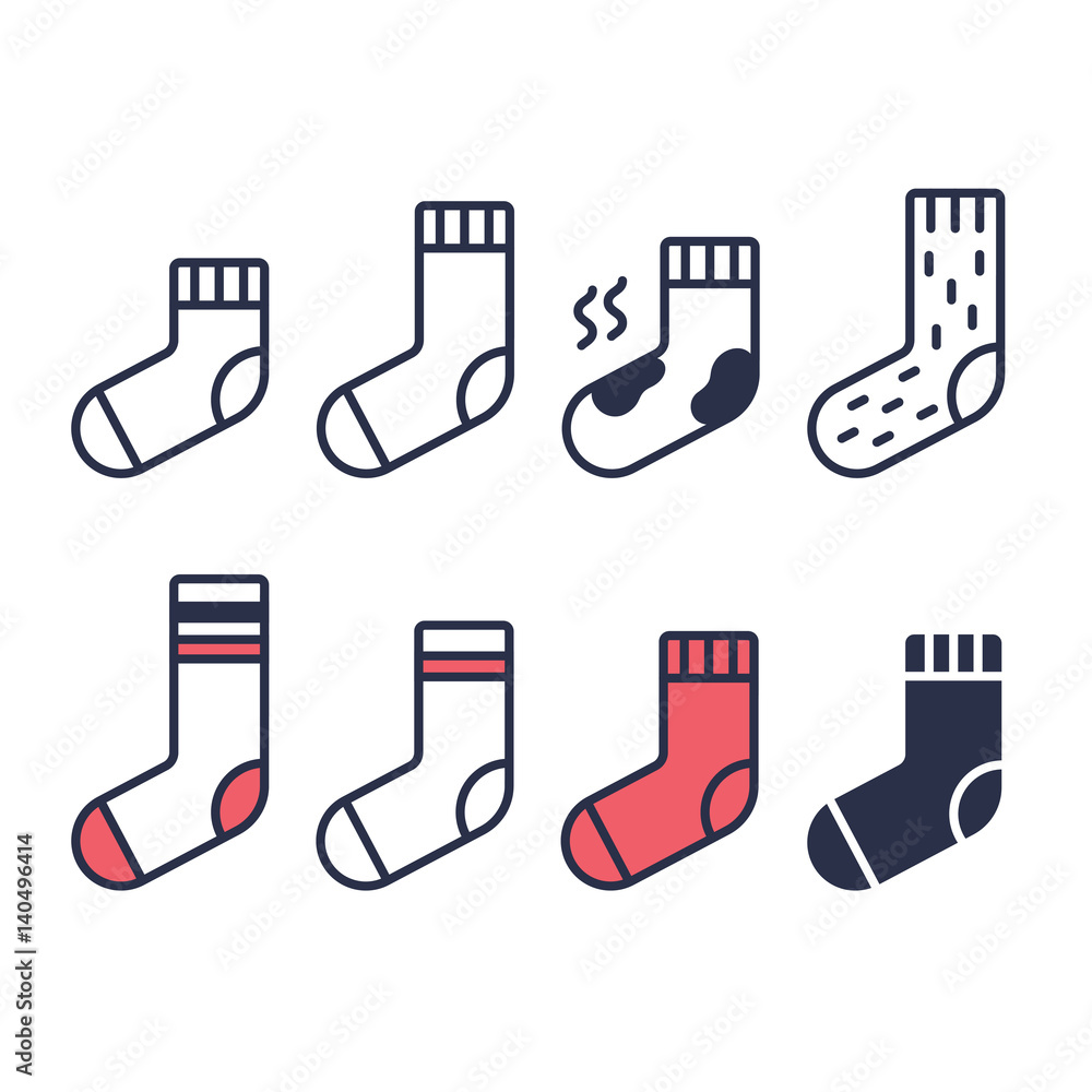 Set of socks icons Stock Vector | Adobe Stock