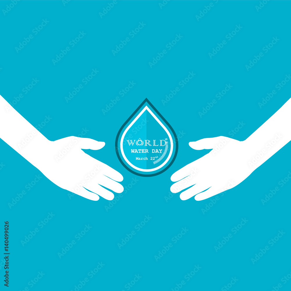 Water drop with human hand icon vector logo design template.World Water ...