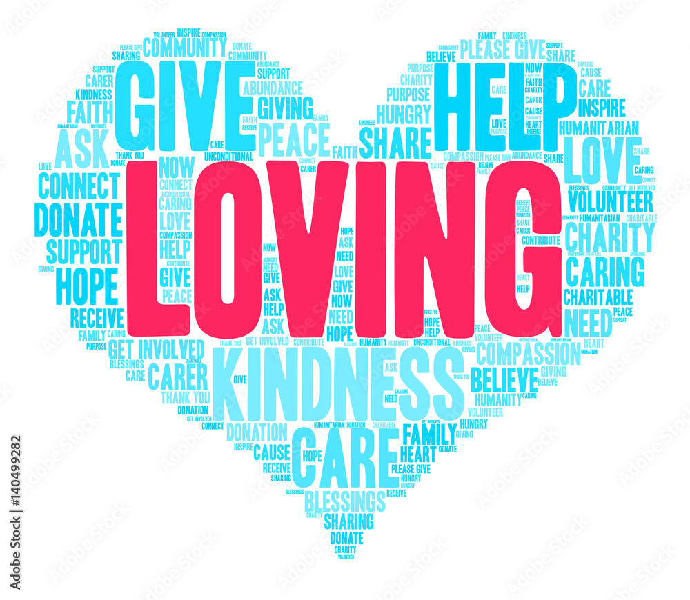 Loving Word Cloud on a white background. Stock-Vektorgrafik | Adobe Stock
