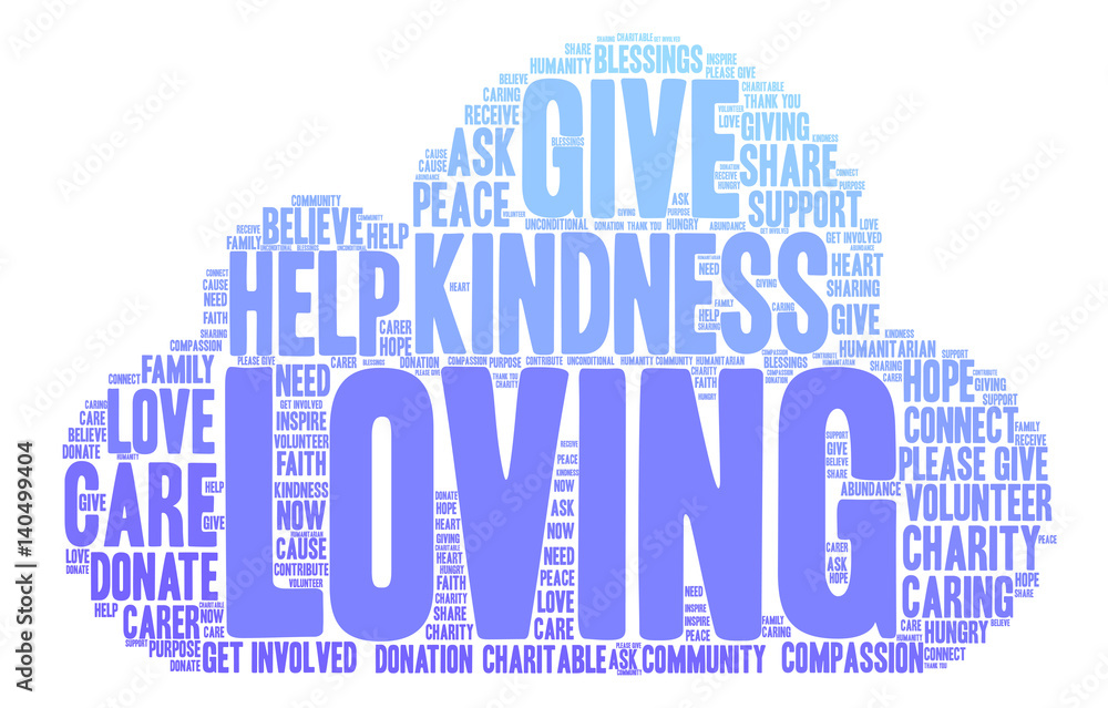 Loving Word Cloud on a white background. Stock-Vektorgrafik | Adobe Stock