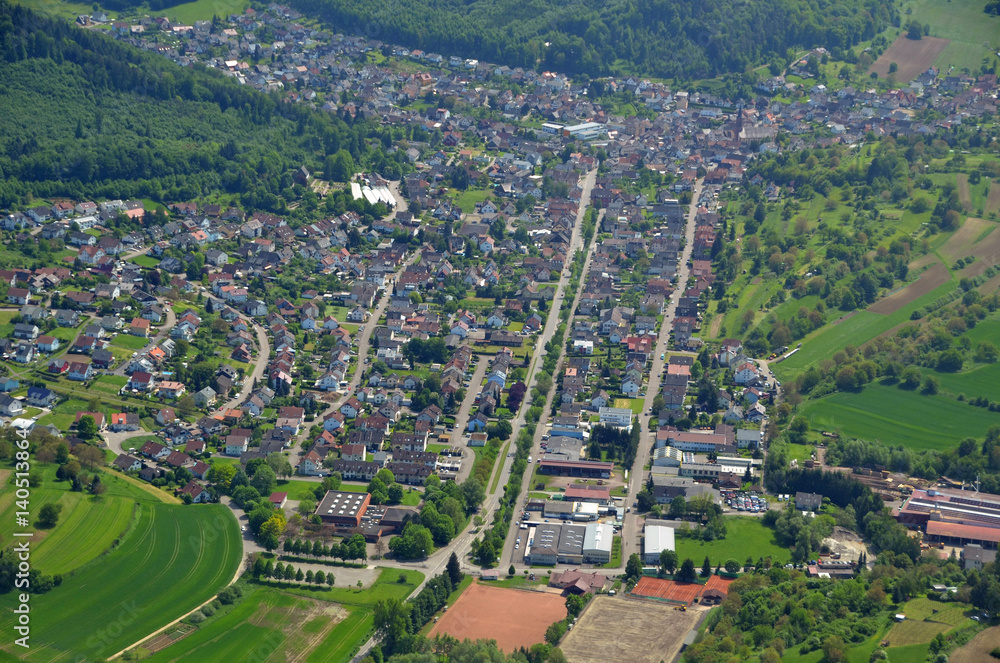 aerial view of Sulz near Lahr, Ortenau Baden Germany Stock-Foto | Adobe ...
