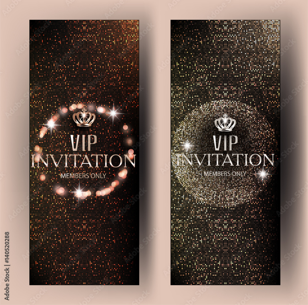 VIP elegant invitation cards with abstract background and abstract ...