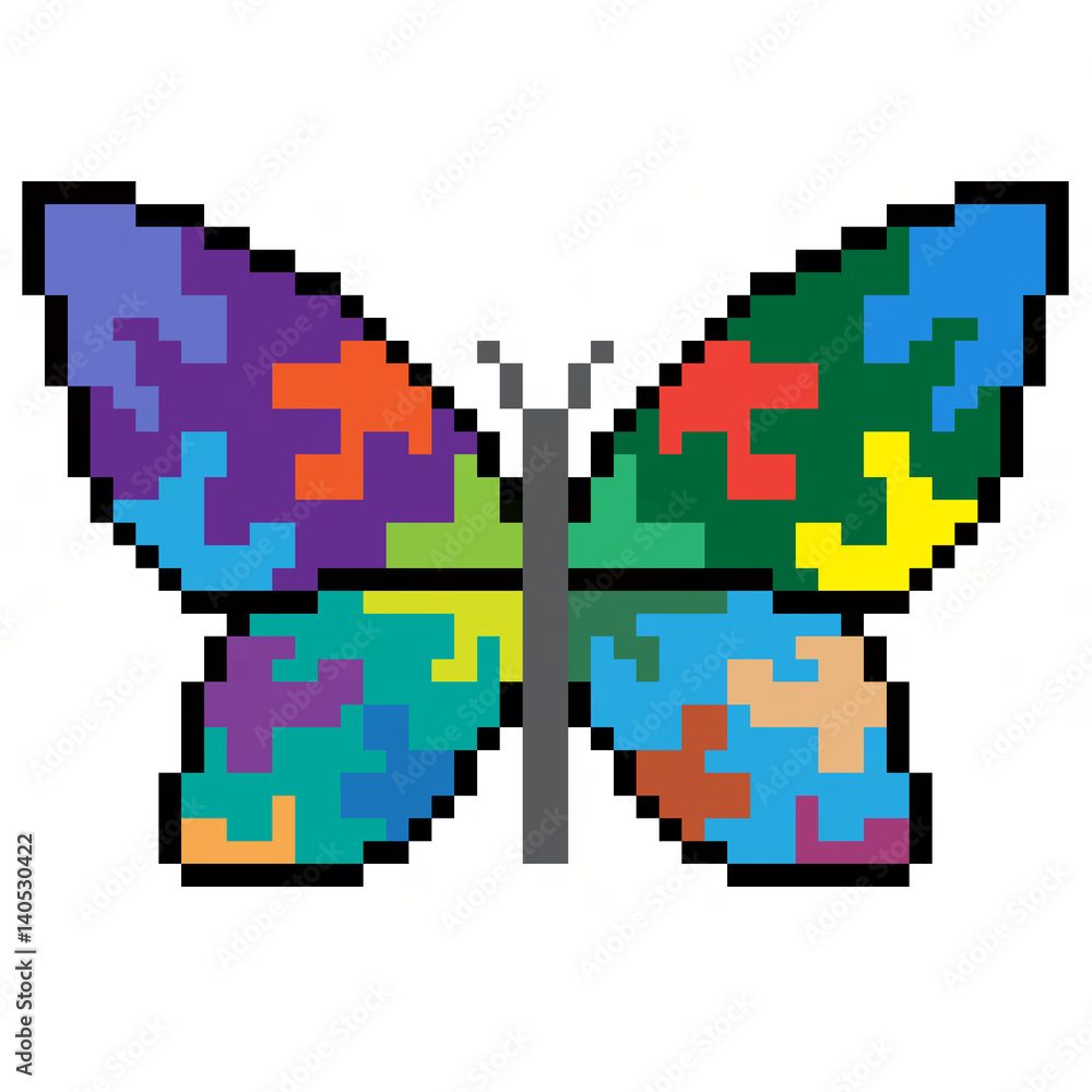 pixel art butterfly Stock Illustration | Adobe Stock