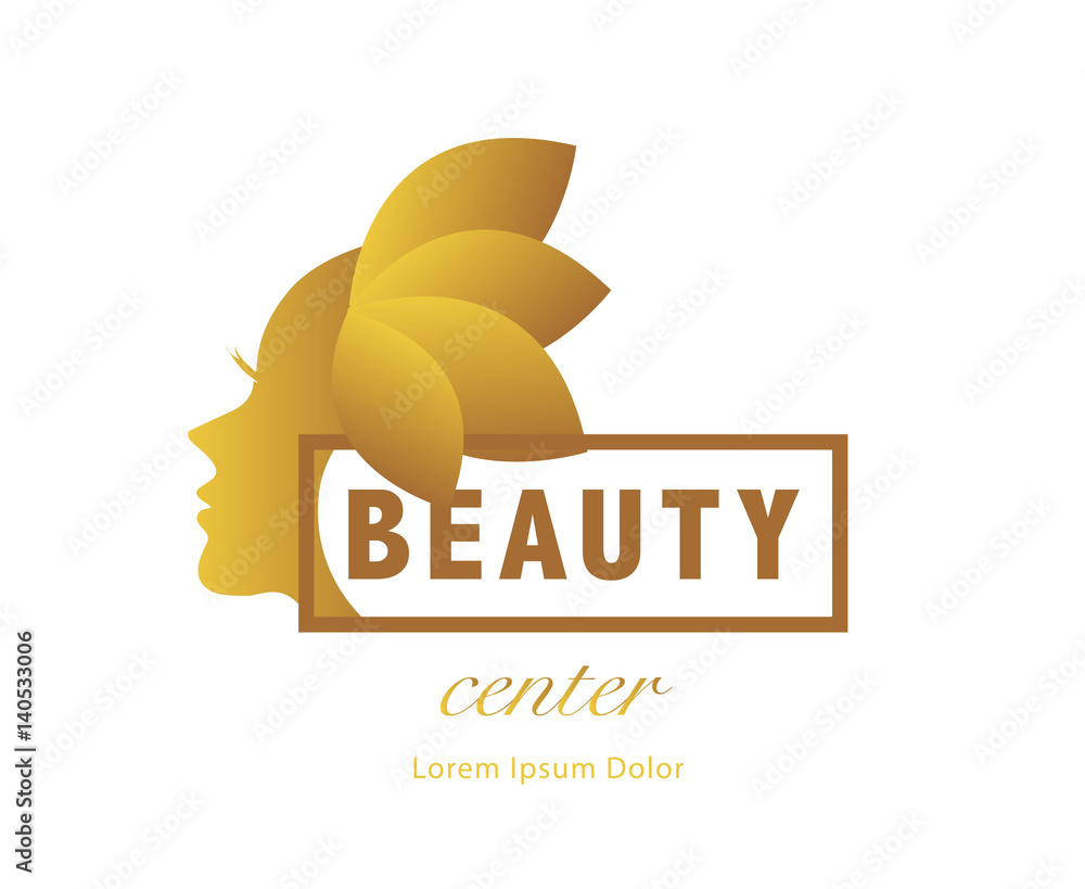 GOLD BEAUTY LOGO / ICON , ON WHITE Stock Vector | Adobe Stock
