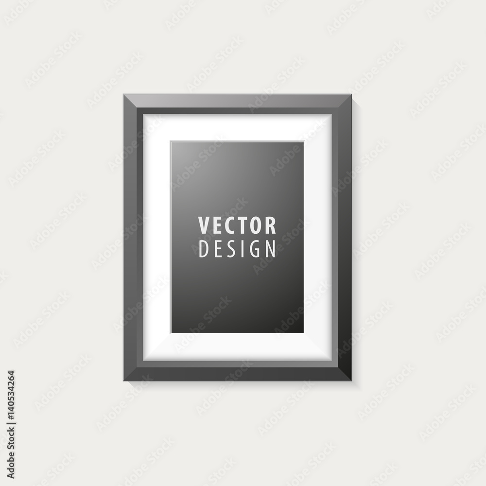 Realistic Minimal Isolated Black Frame for Presentations . Vector ...