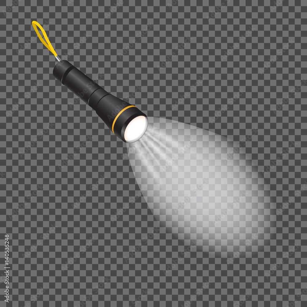 Flashlight on a transparent background Stock Illustration | Adobe Stock
