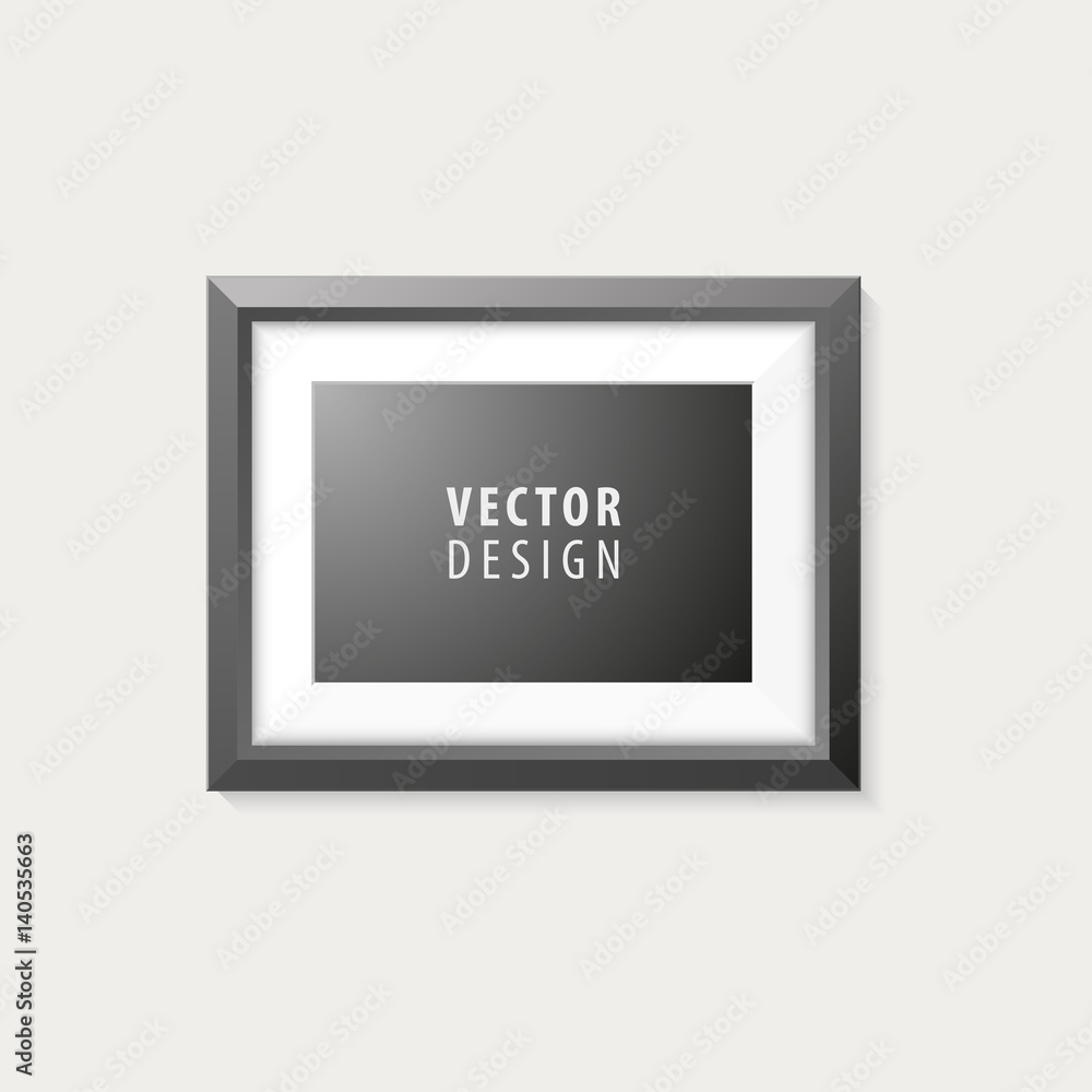 Realistic Minimal Isolated Black Frame for Presentations . Vector ...