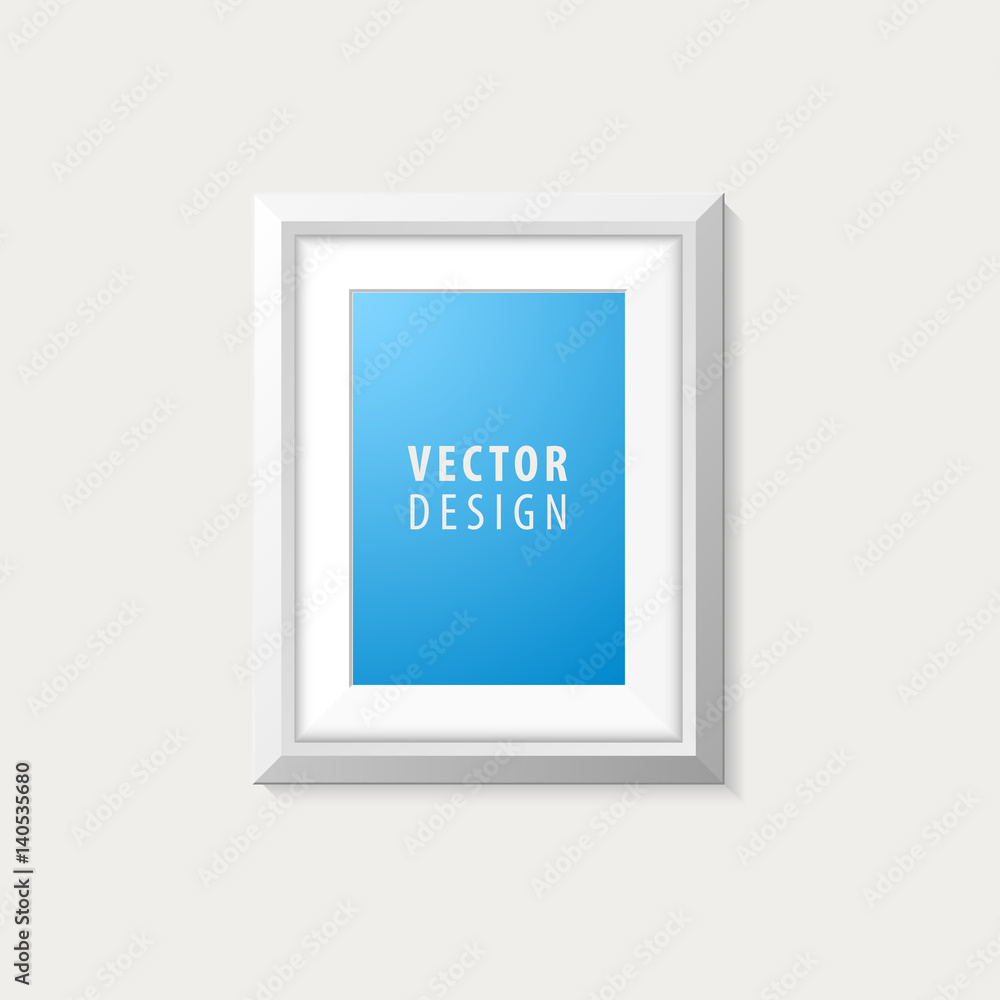 Realistic Minimal Isolated White Frame for Presentations . Vector ...