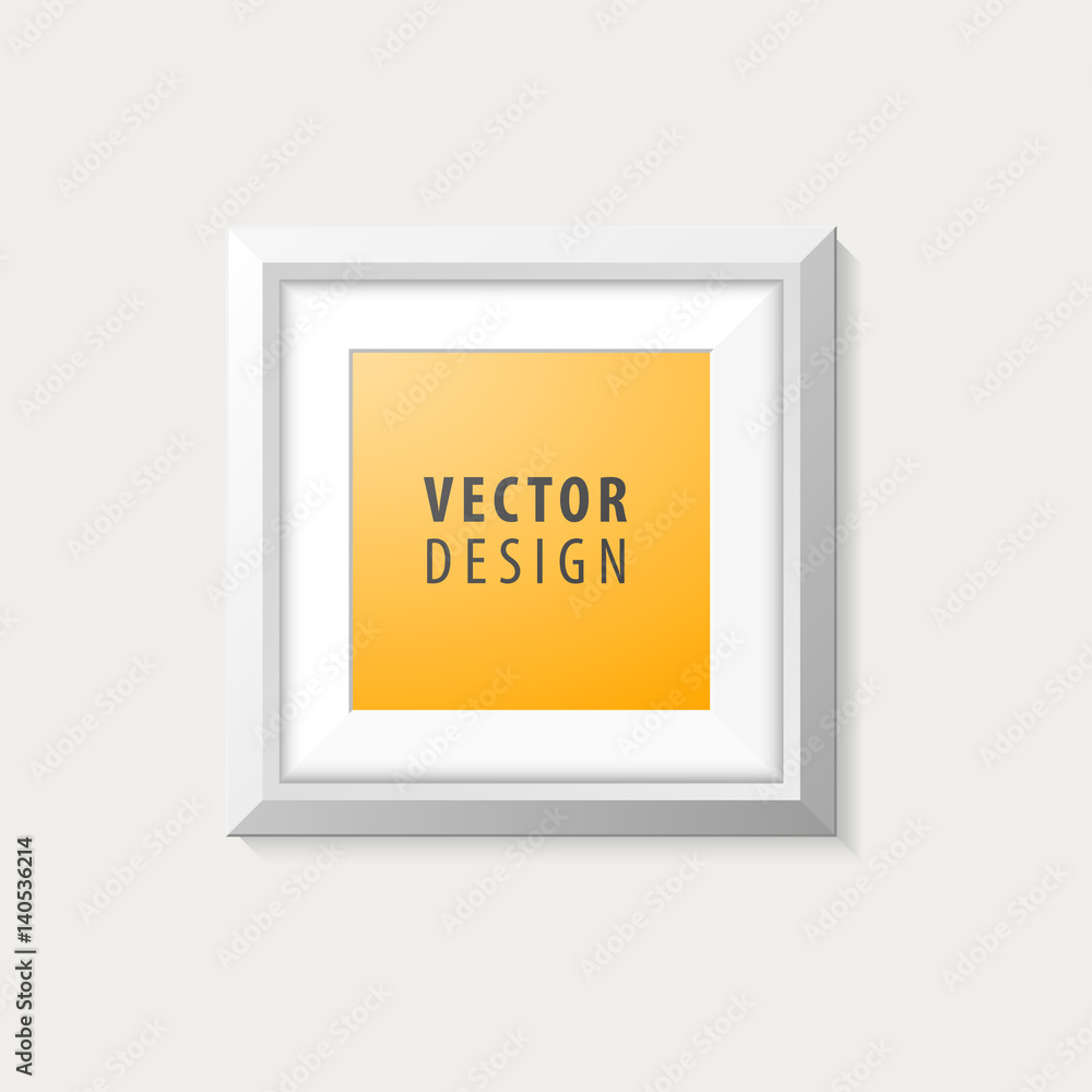 Realistic Minimal Isolated White Frame for Presentations . Vector ...