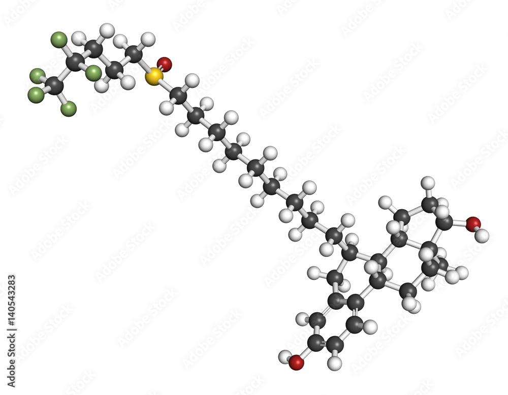 Fulvestrant cancer drug molecule (selective estrogen receptor degrader ...
