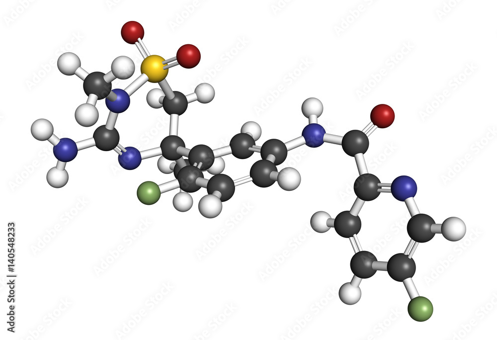 Verubecestat Alzheimer's disease drug molecule (BACE1 inhibitor). 3D ...