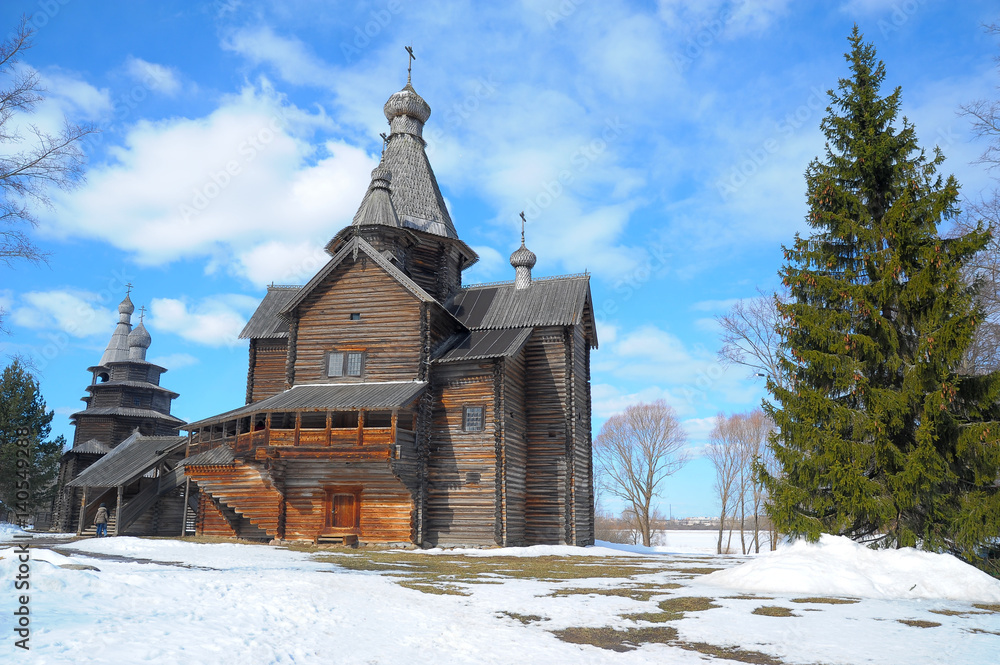 Ancient wooden Churches, house of North, Velikiy Novgorod, Russia Stock ...