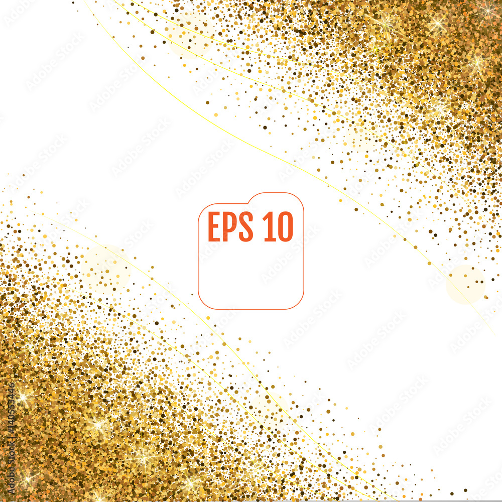 Vector gold glitter particles background effect for luxury greeting ...