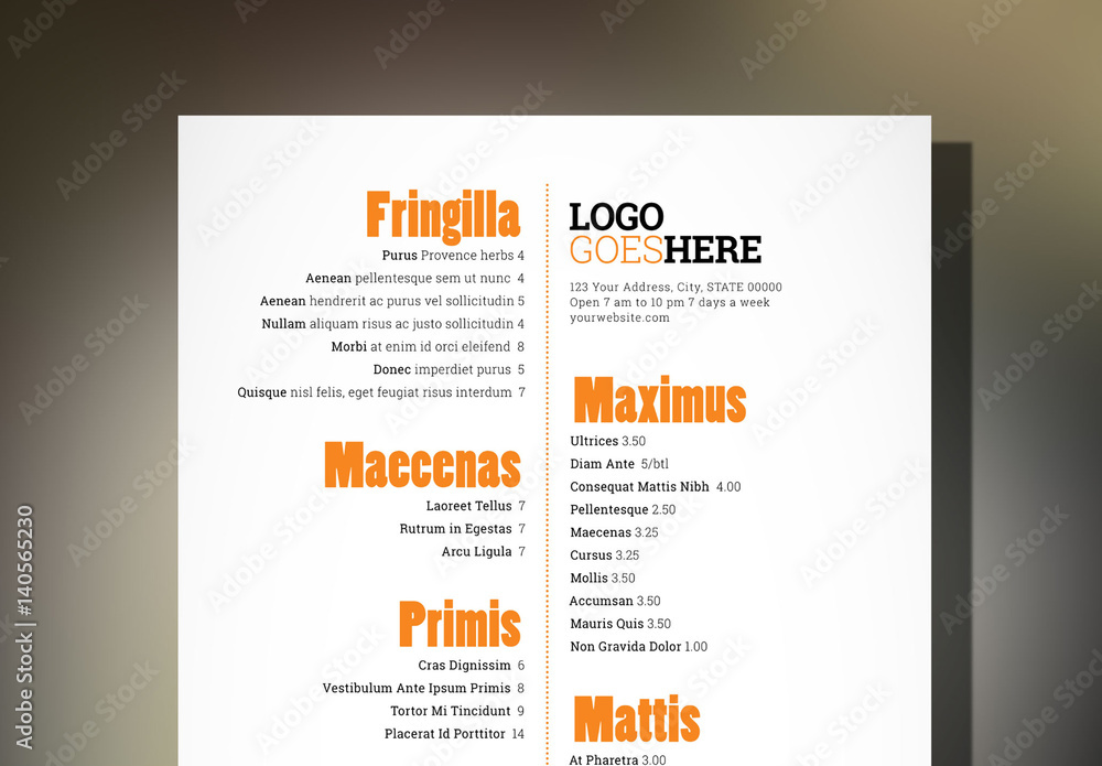 Tapas Restaurant Menu Layout Stock Template | Adobe Stock