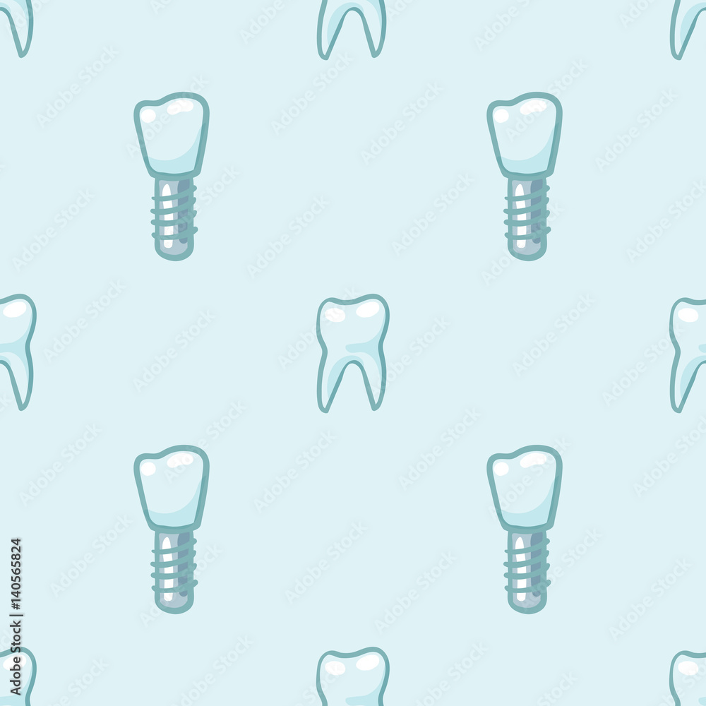 Seamless pattern. White teeth on blue background. Vector Texture for ...