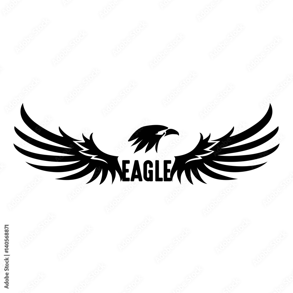 Black Eagle Logo, Vector, Illustration vector de Stock | Adobe Stock