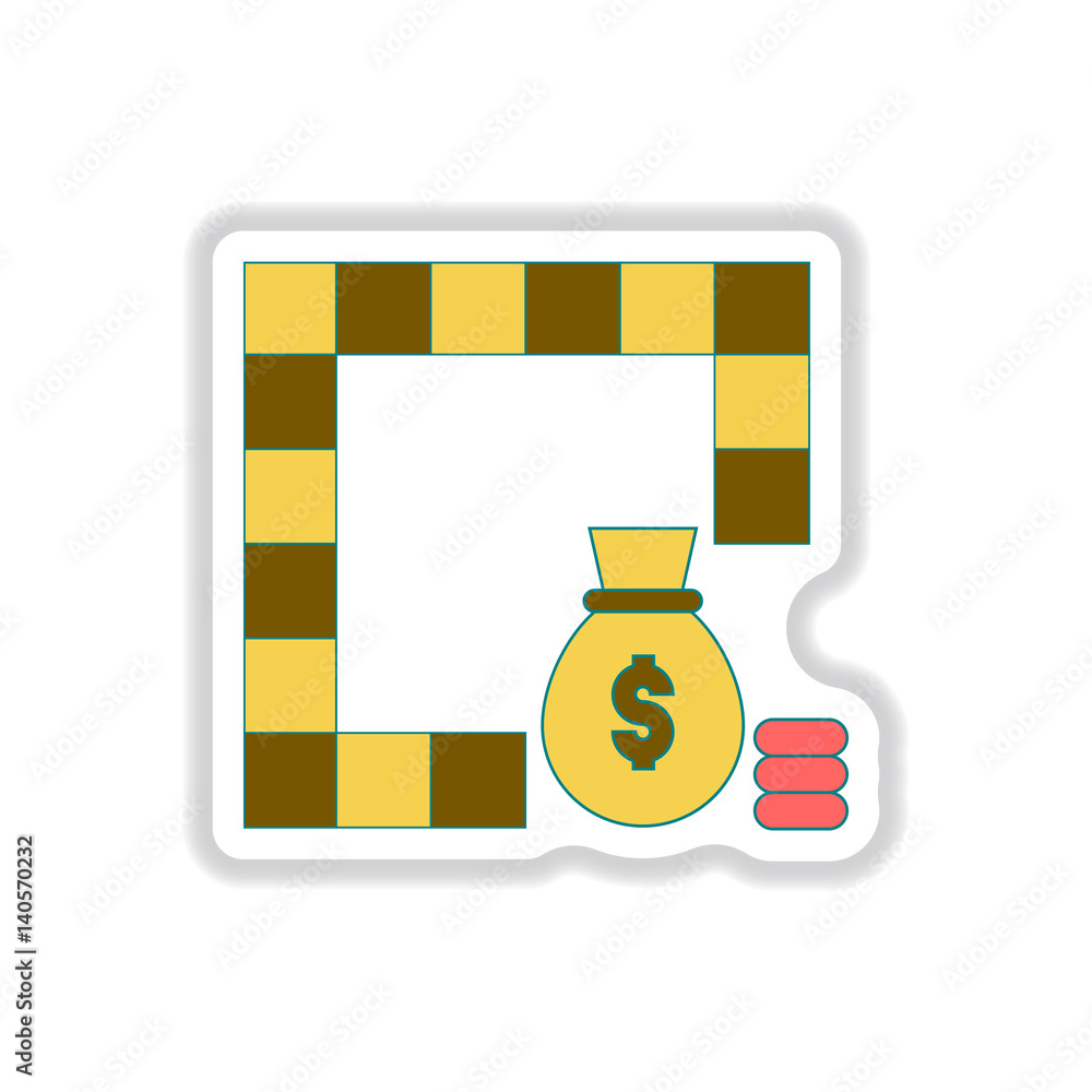 Vector illustration in paper sticker style board game map Stock Vector ...
