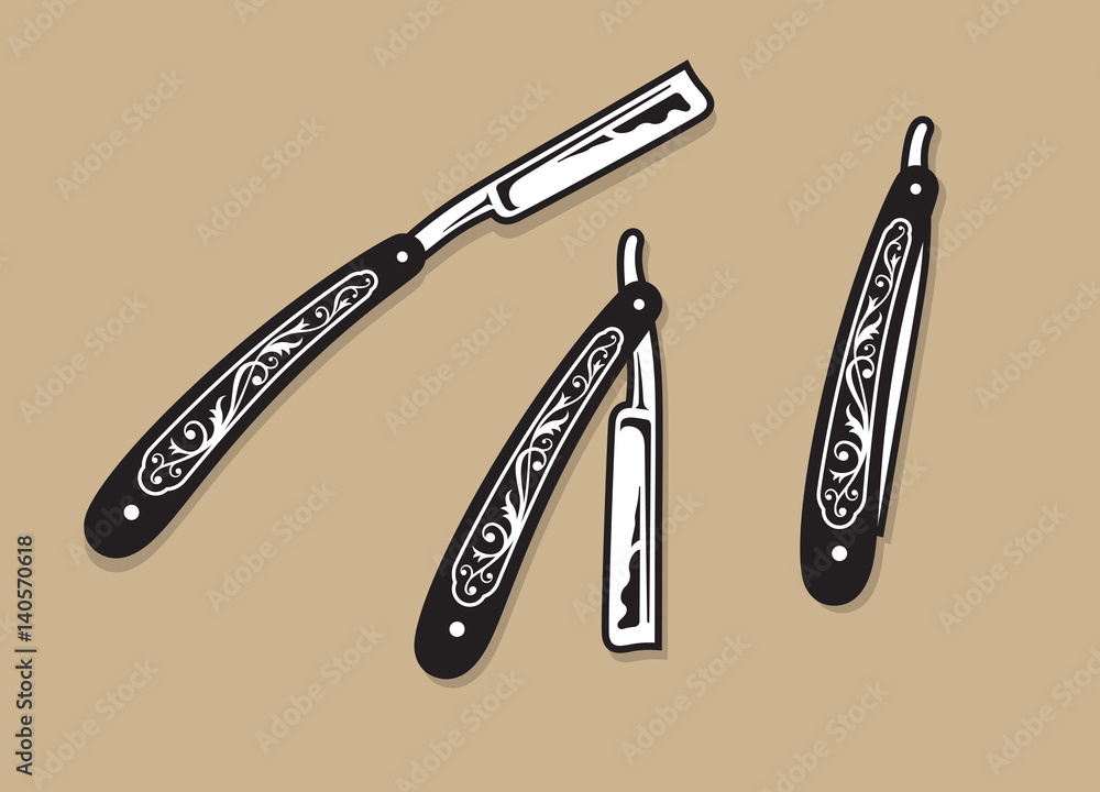 Vintage Straight Razor Illustration