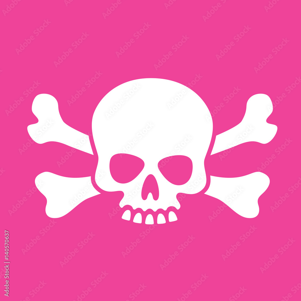 Goofy Skull and Crossbones Vector illustration of fun cartoon skull ...