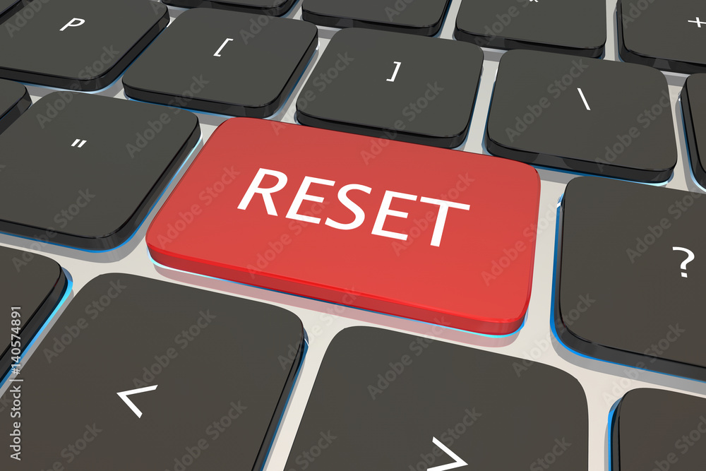 Reset Computer Keyboard Key Button Restart Again 3d Illustration Stock ...