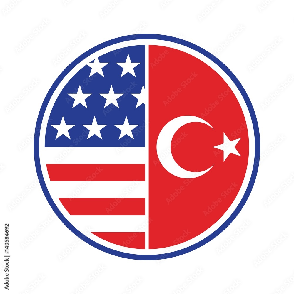 turkey and US flag logo Stock-Vektorgrafik | Adobe Stock