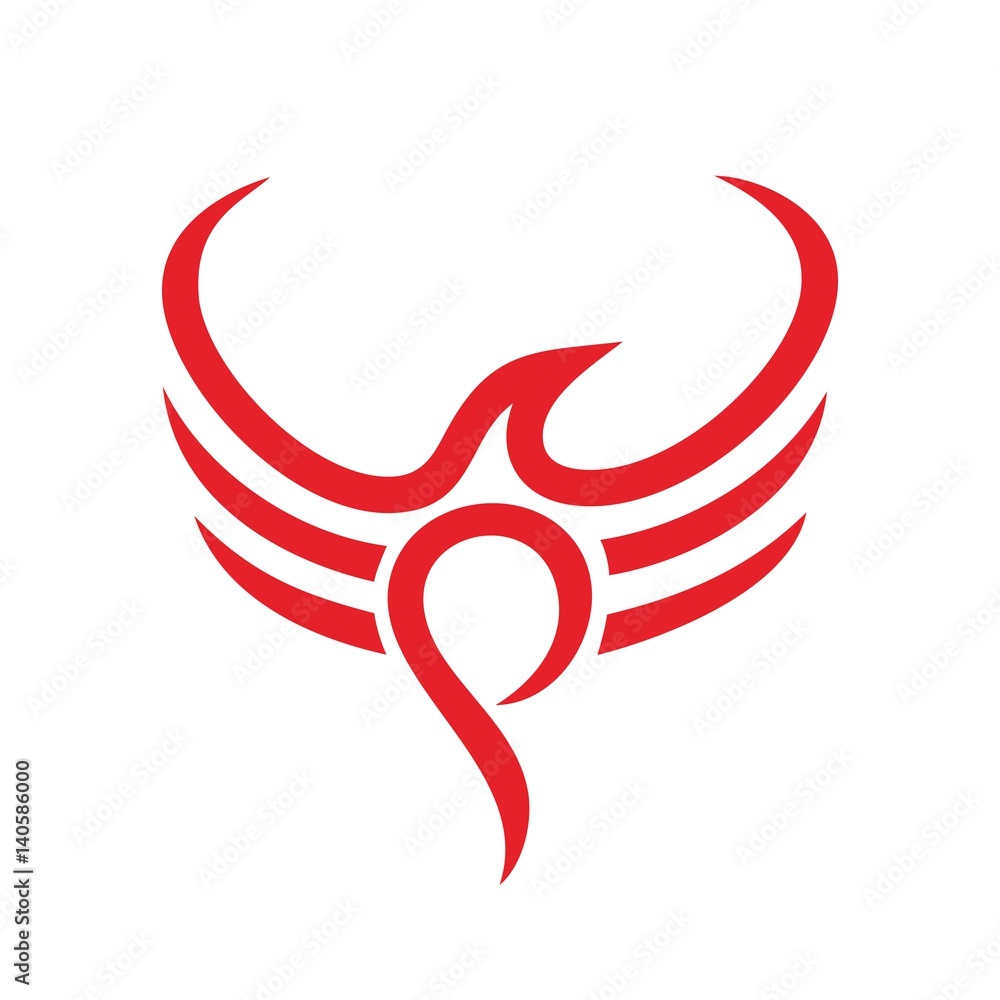 phoenix logo vector. logo template. Stock Vector | Adobe Stock
