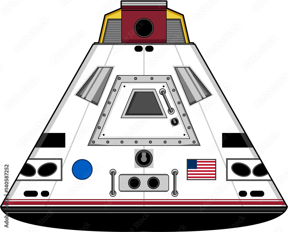 Cartoon Space Capsule Stock Vector | Adobe Stock